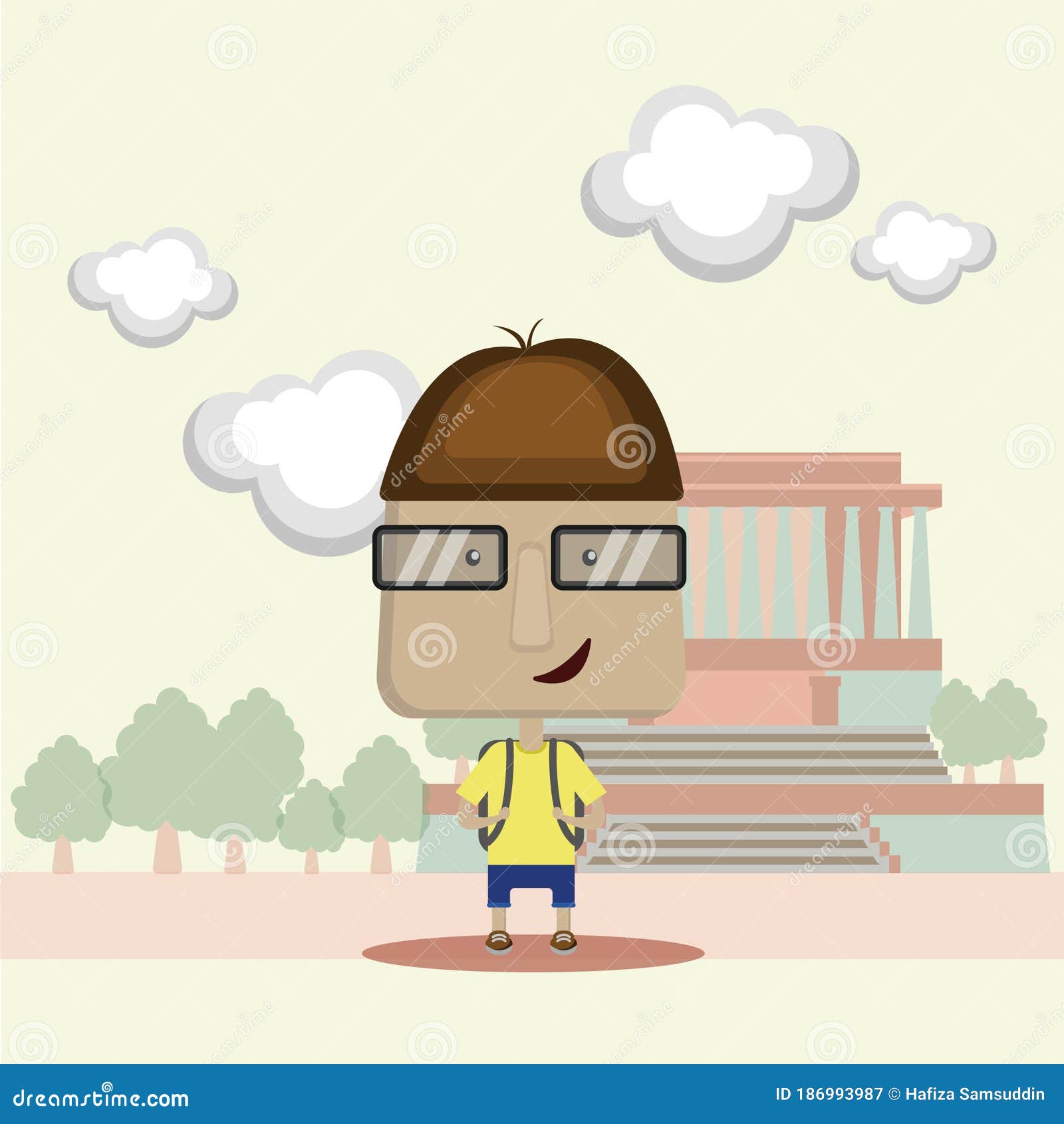 Boy with Spectacles. Vector Illustration Decorative Design Stock Vector ...