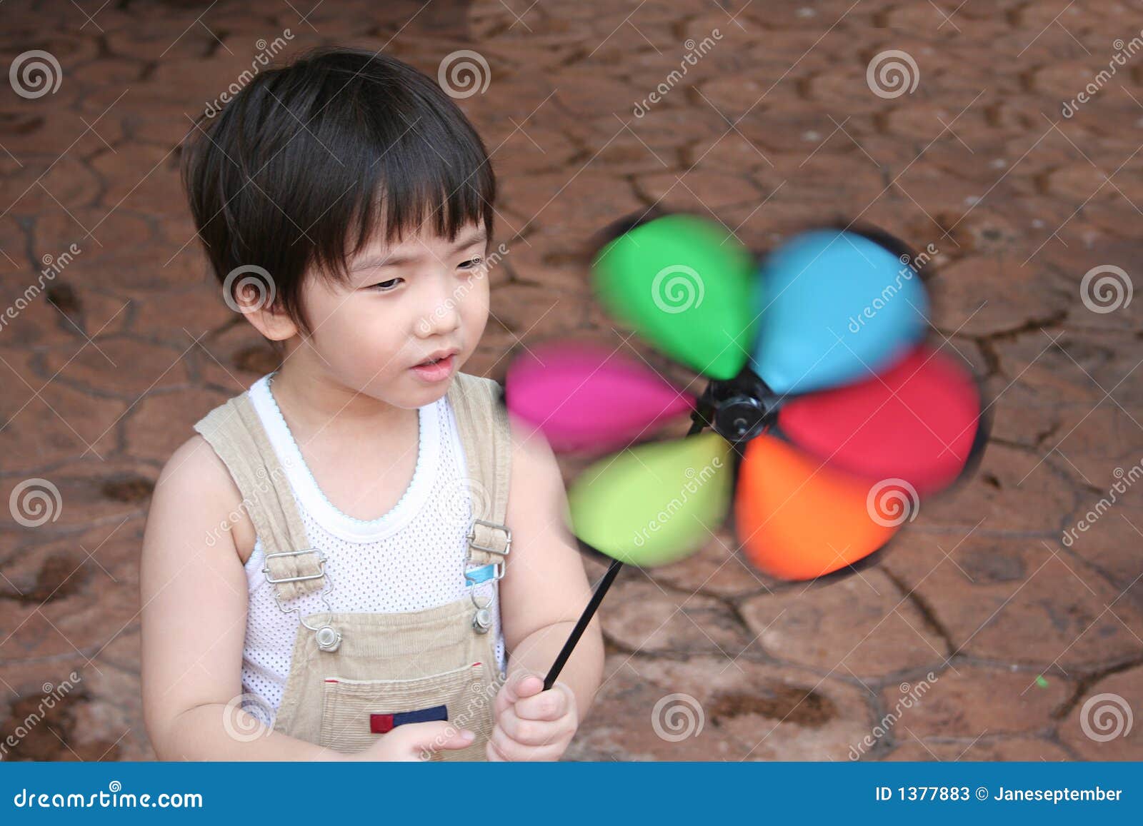 Boy & Spinning Windmill Stock Image - Image of chinese, development ...