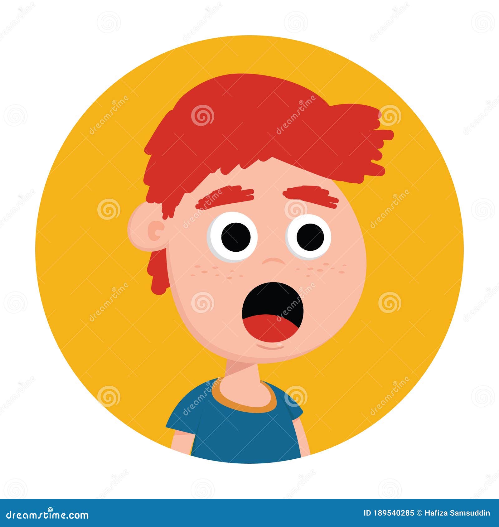 Boy Spooked. Vector Illustration Decorative Design Stock Vector ...