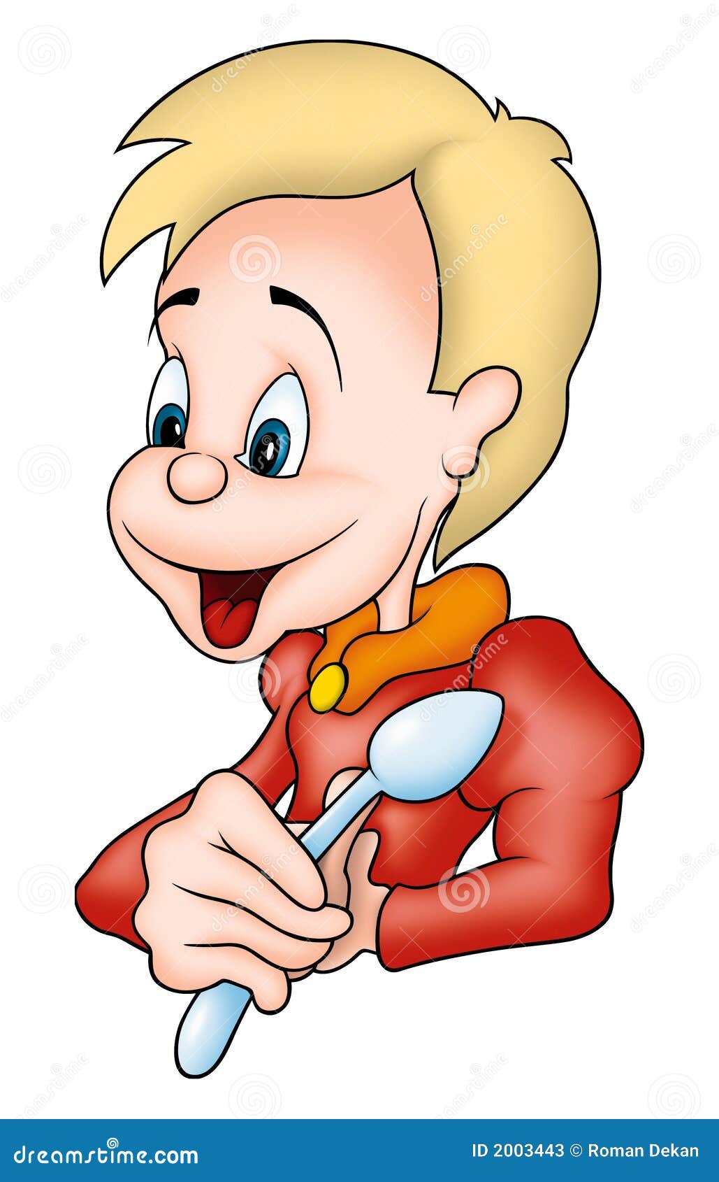 Boy with spoon stock illustration. Illustration of clipart - 2003443