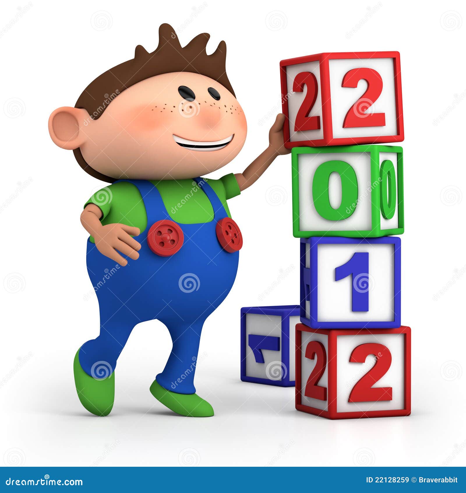 Boy Stacking 2012 Number Blocks Royalty-Free Illustration ...
