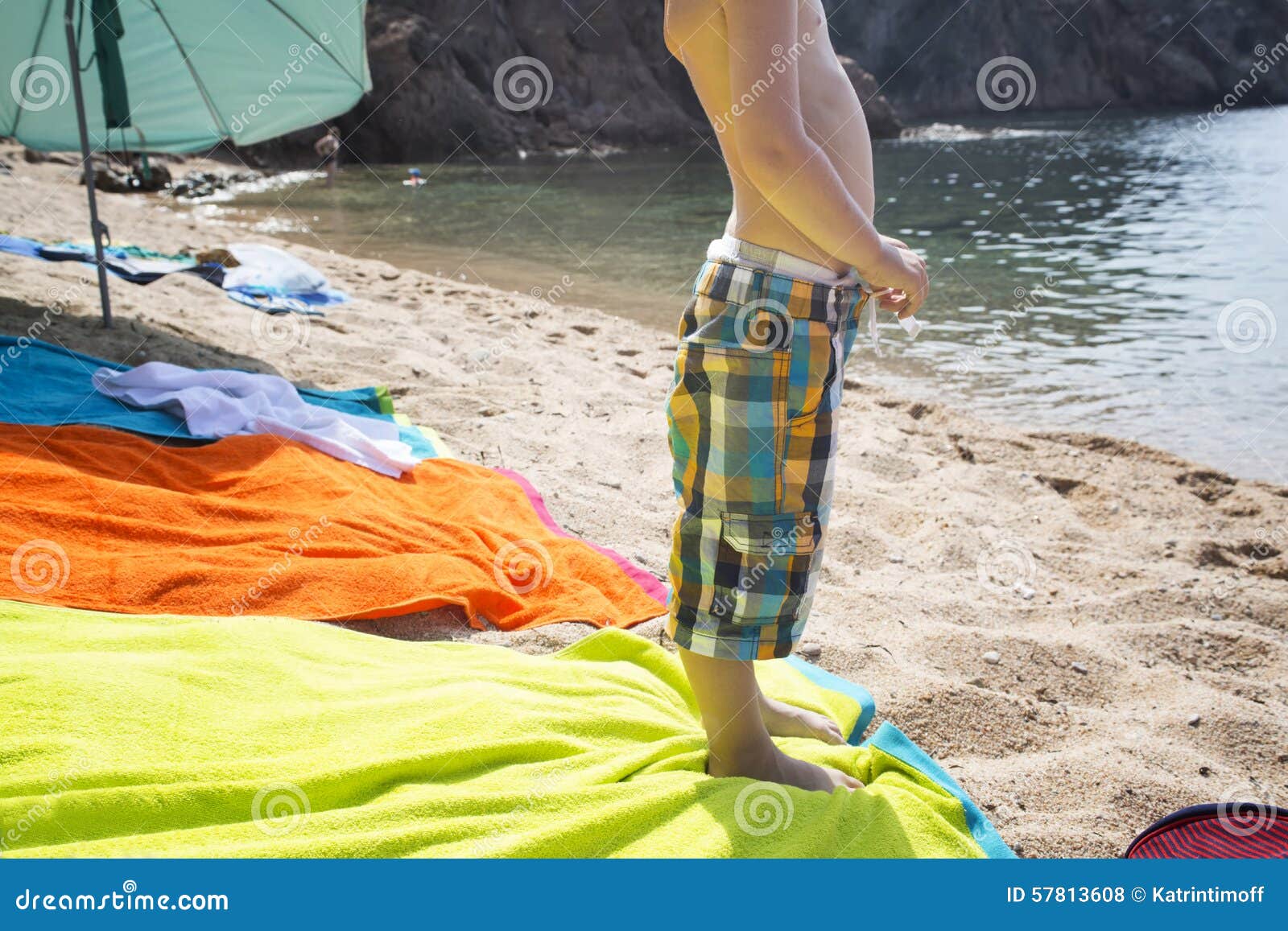 Boy Stand on a Beach and Looking at Sea Stock Photo - Image of ocean ...