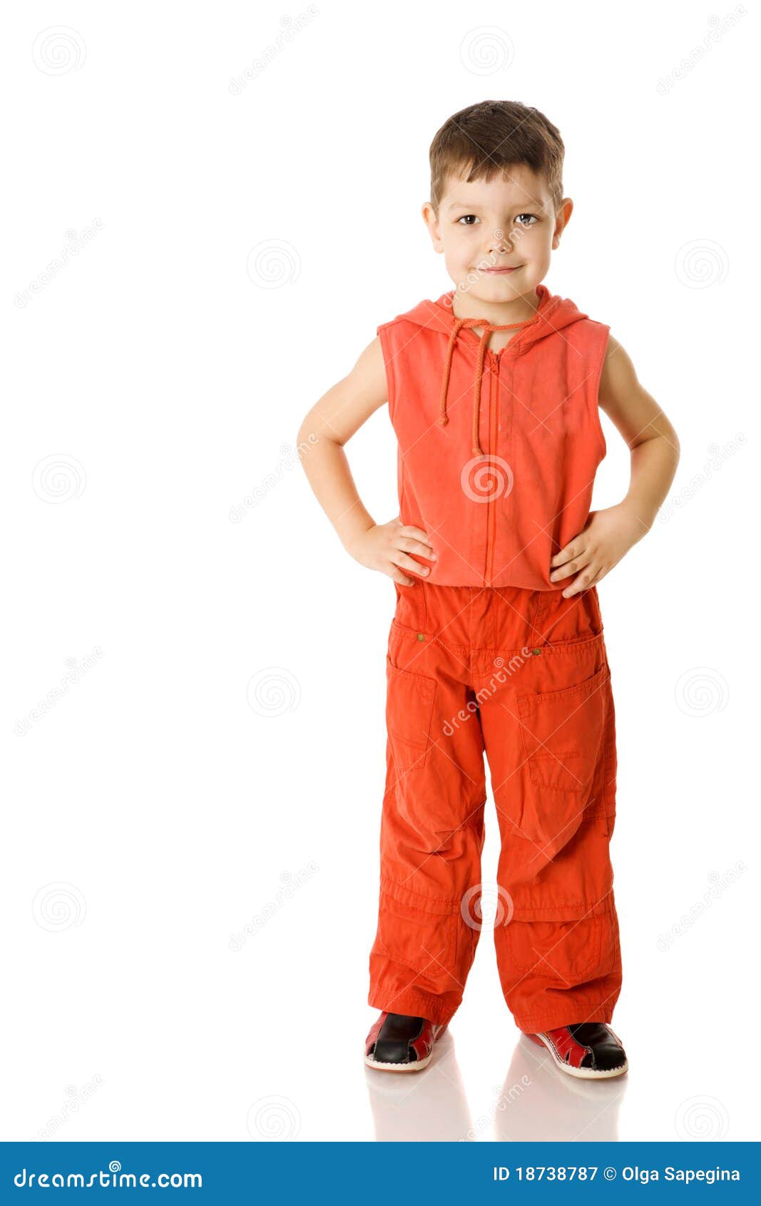 Boy standing stock image. Image of expression, orange - 18738787