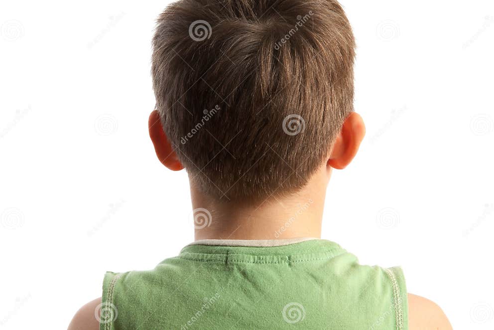 The boy standing a back stock photo. Image of hair, isolated - 50306490