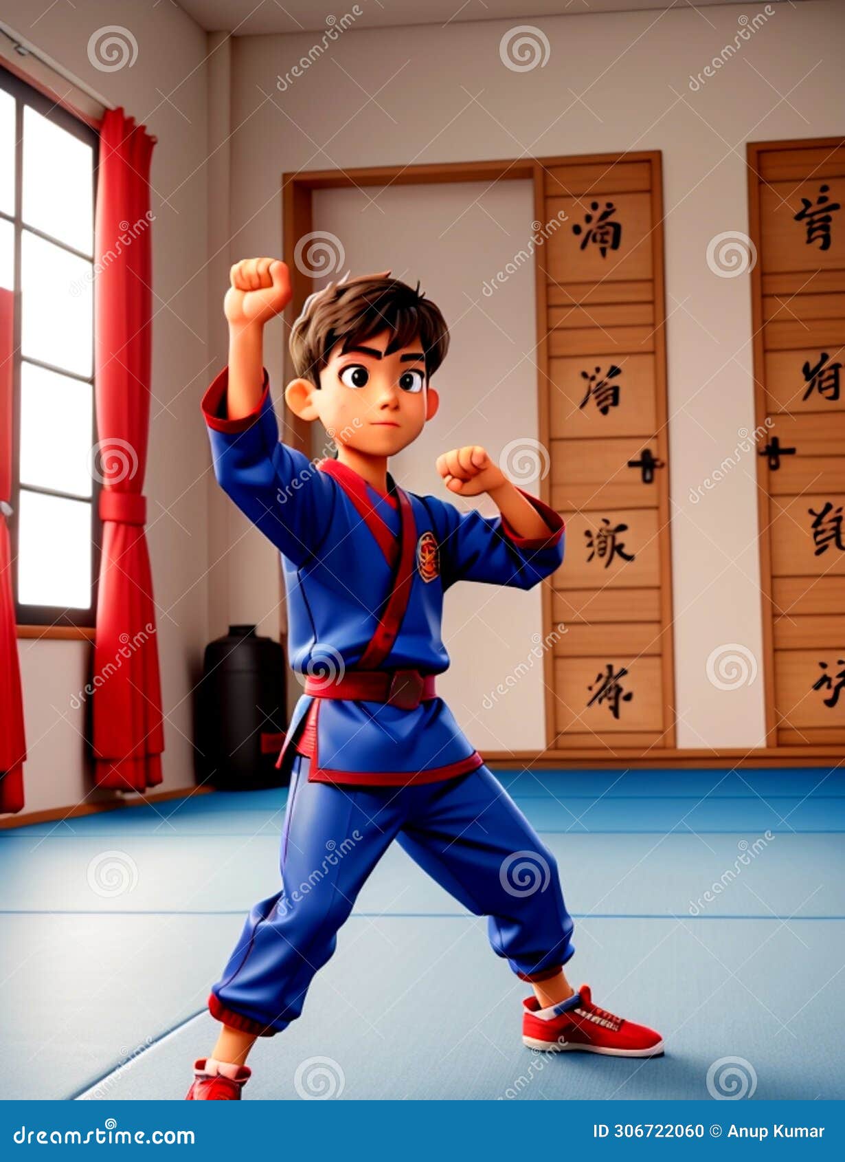 A Boy Standing in the Block Position Stock Illustration - Illustration ...