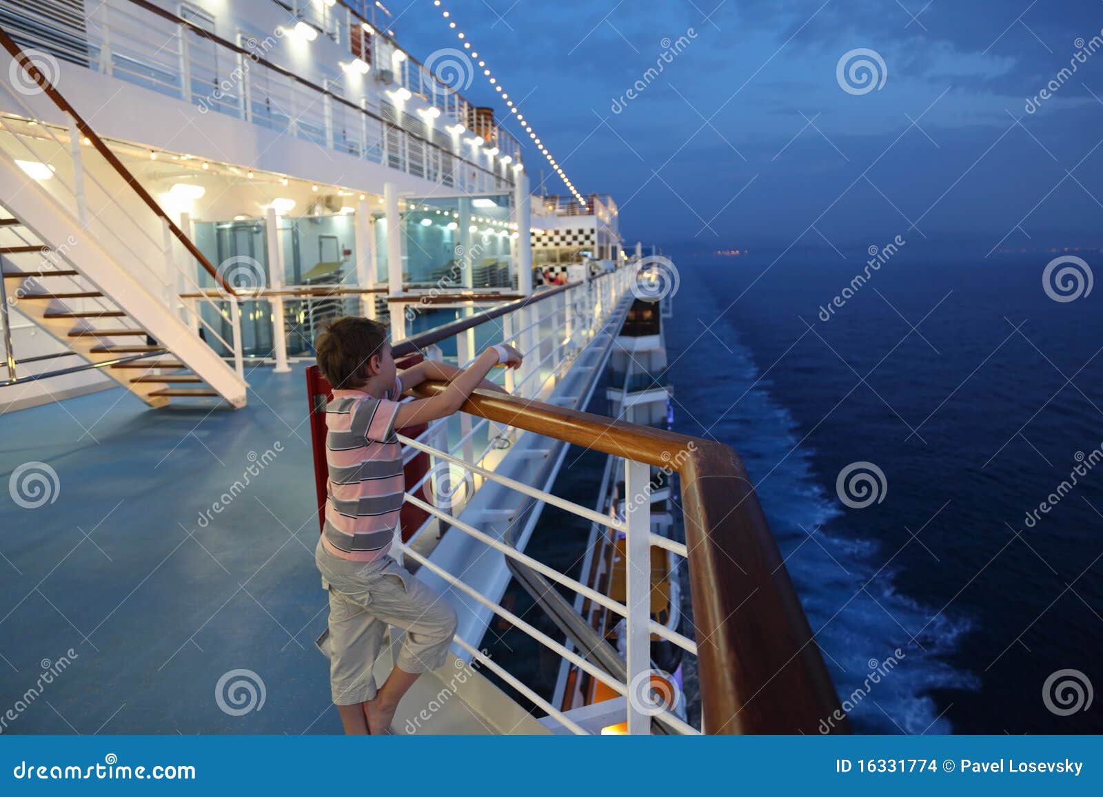 Boy Standing on Deck of a Ship Stock Photo - Image of rest, travel ...