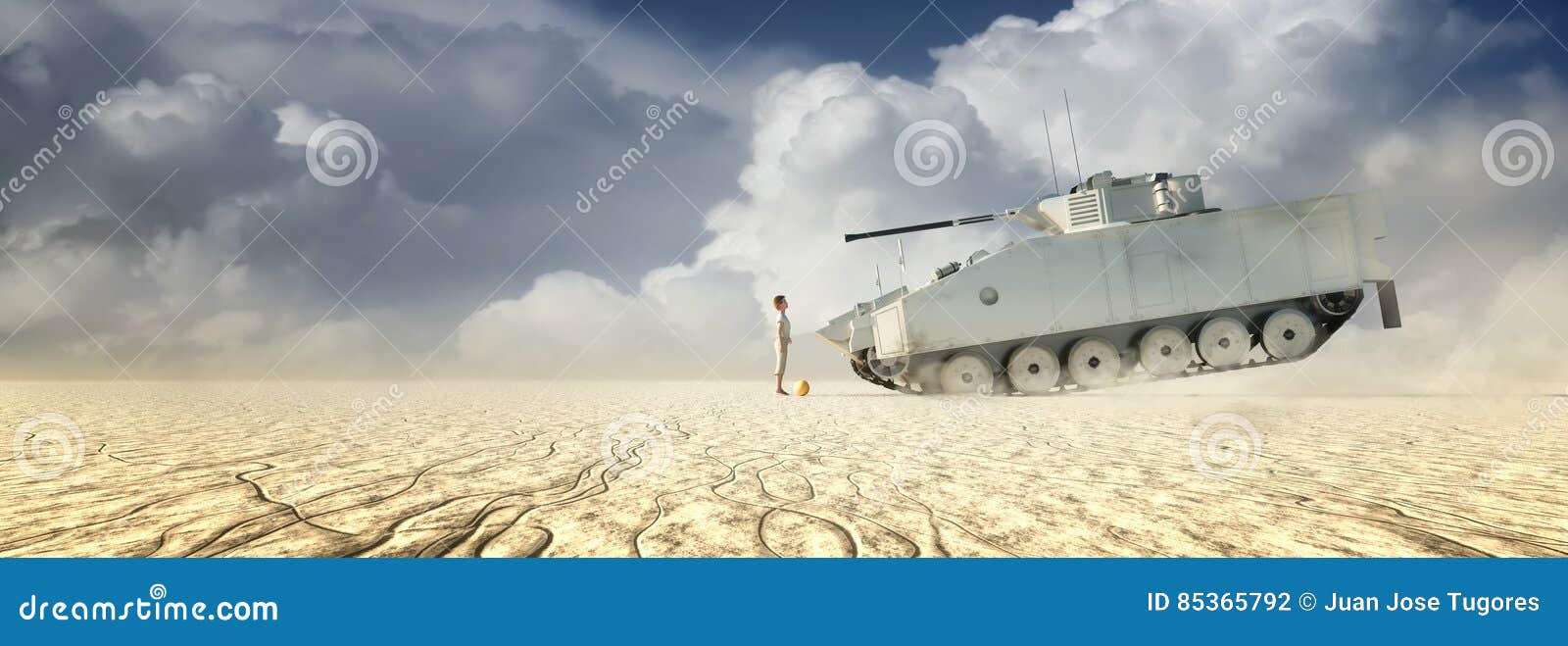 Boy Standing in Front of a Tank Stock Illustration - Illustration of ...