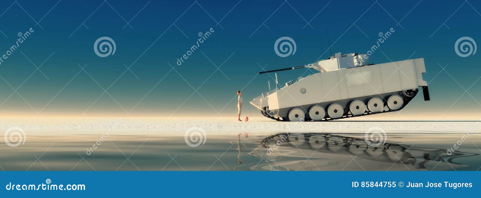 Boy Standing in Front of a Tank Stock Illustration - Illustration of ...
