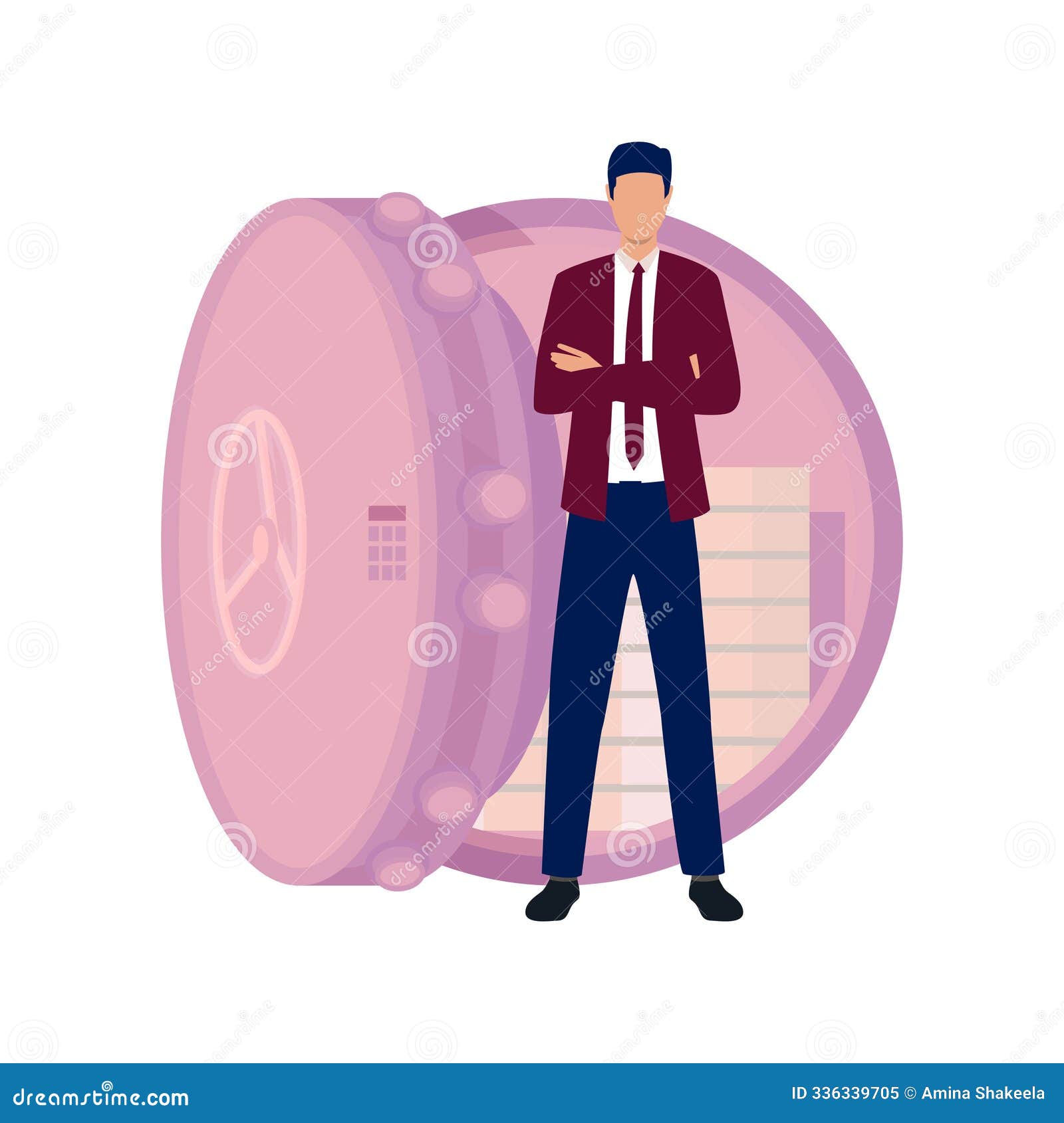 Massive Vault Door In A Dark Room, Depicting Security And Safety In A ...