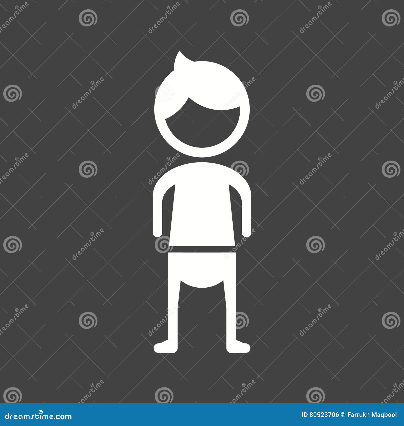 Boy Standing stock vector. Illustration of icon, childhood - 80523706