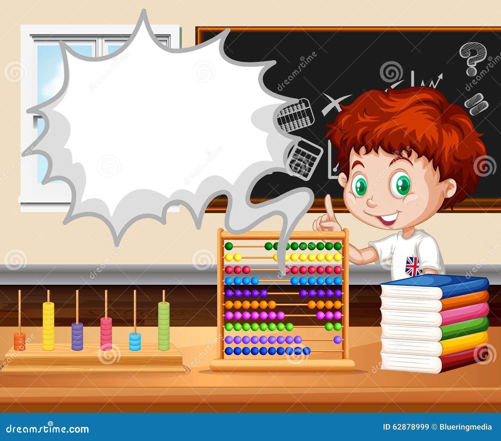 Boy Standing in the Math Class Stock Vector - Illustration of ...
