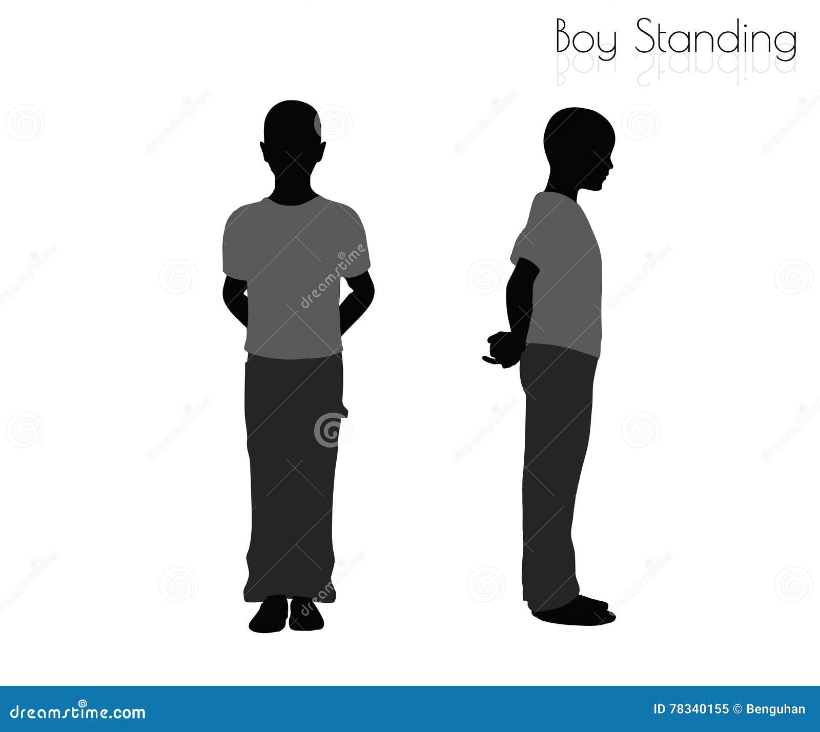Boy in Standing Pose on White Background Stock Vector - Illustration of ...