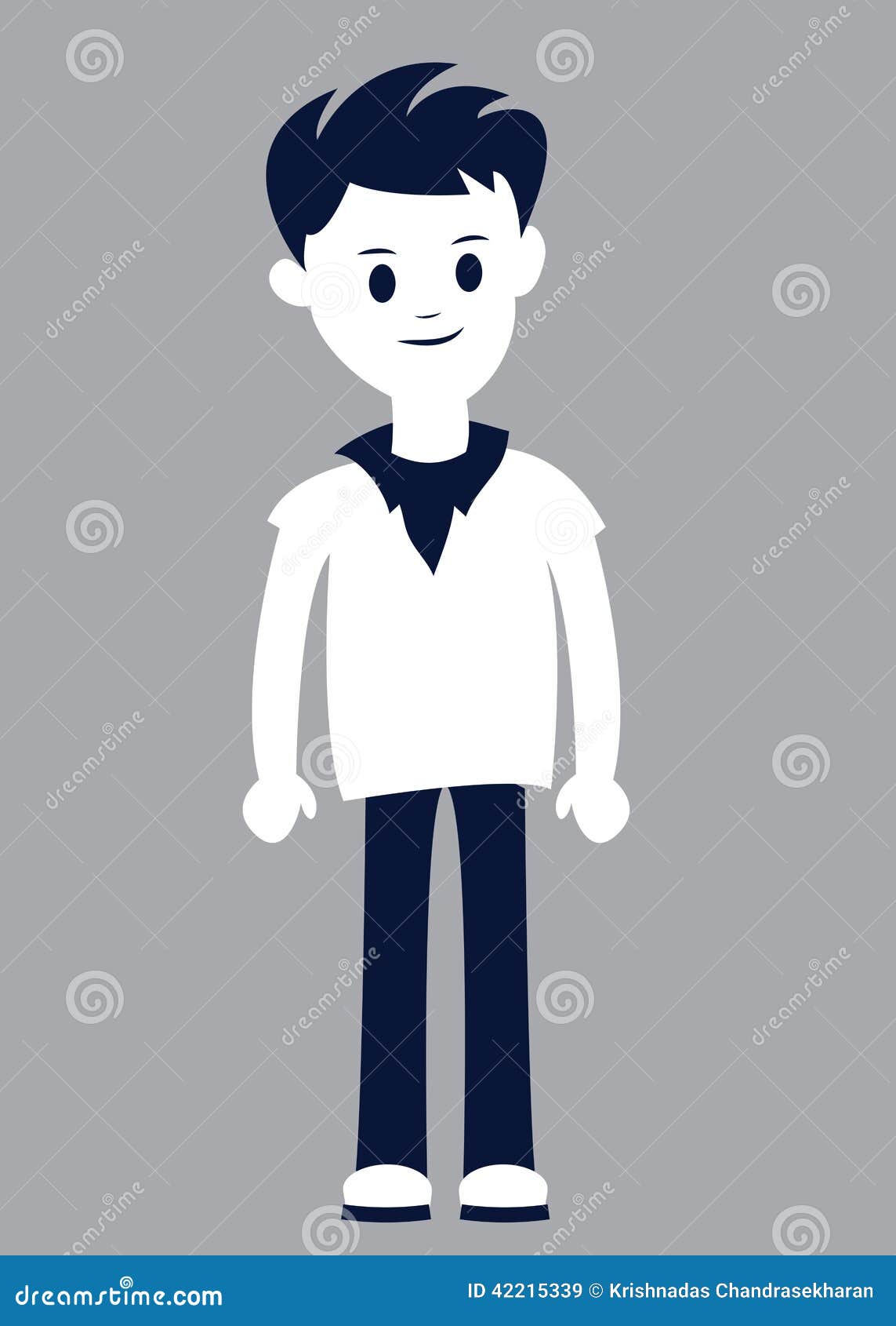 Boy standing stock vector. Illustration of male, human - 42215339