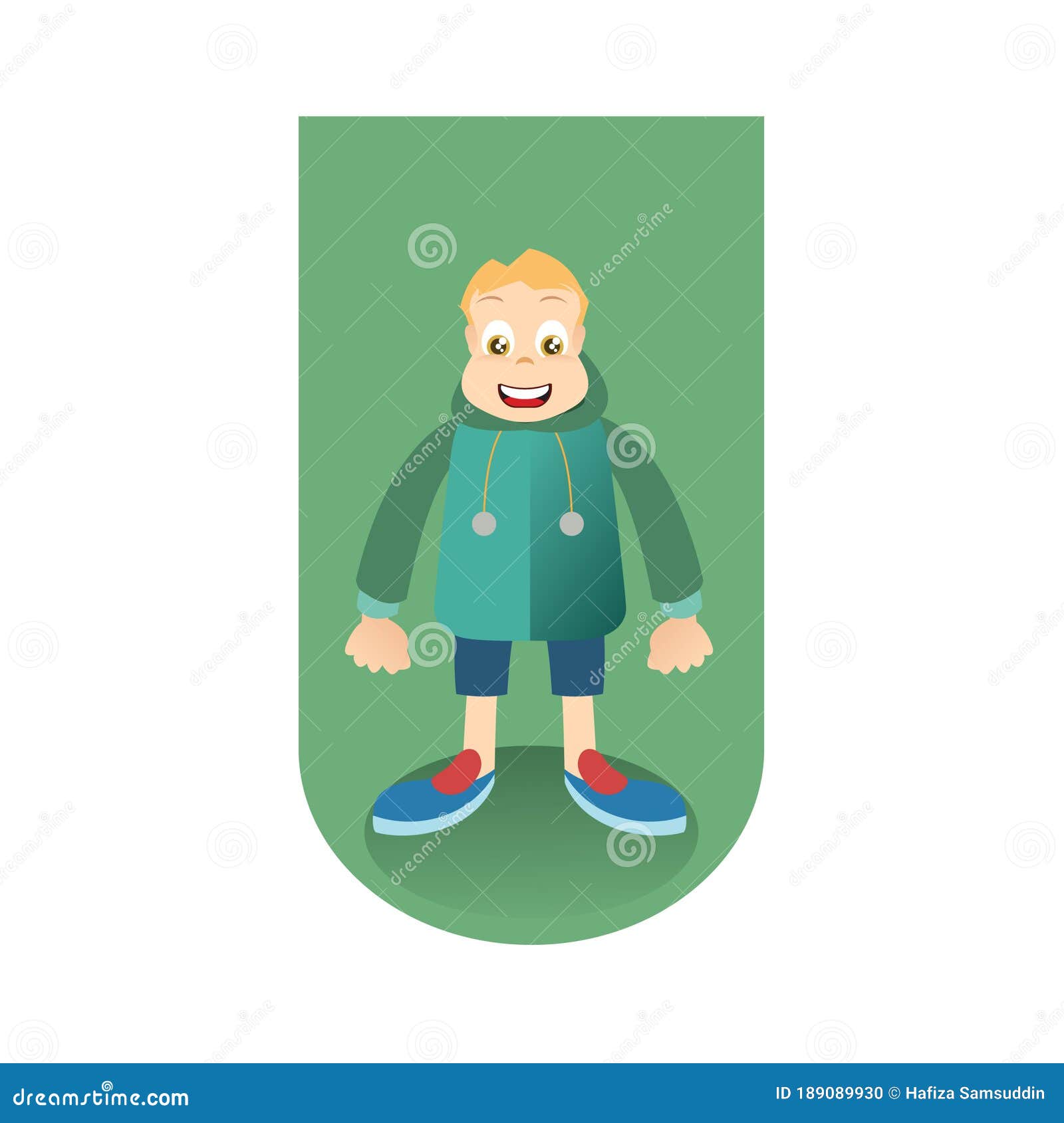 Boy Standing. Vector Illustration Decorative Design Stock Vector ...