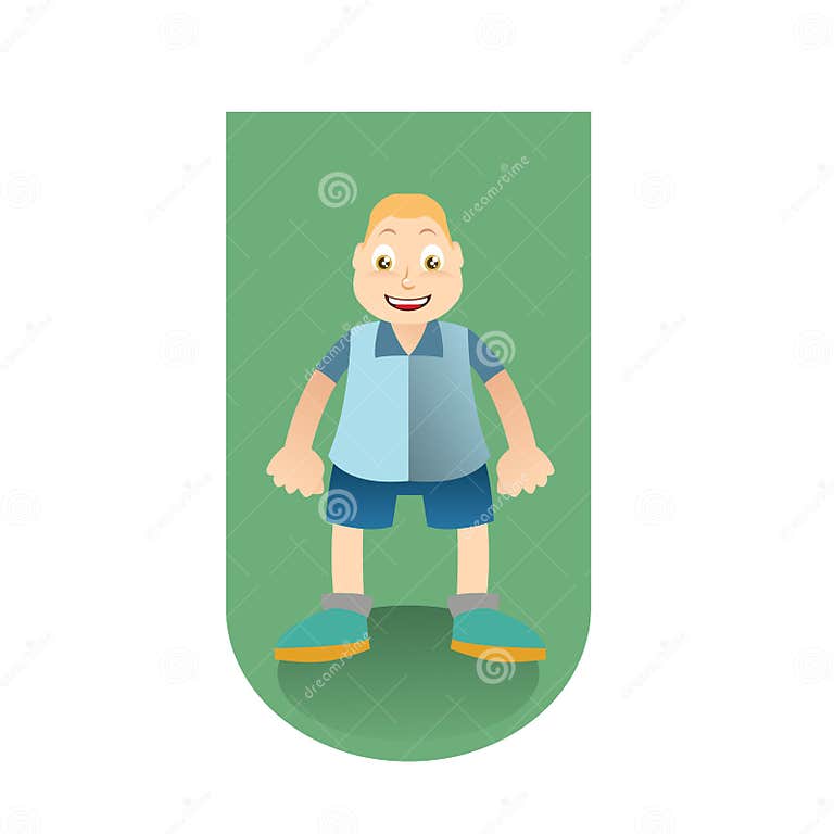Boy Standing. Vector Illustration Decorative Design Stock Vector ...