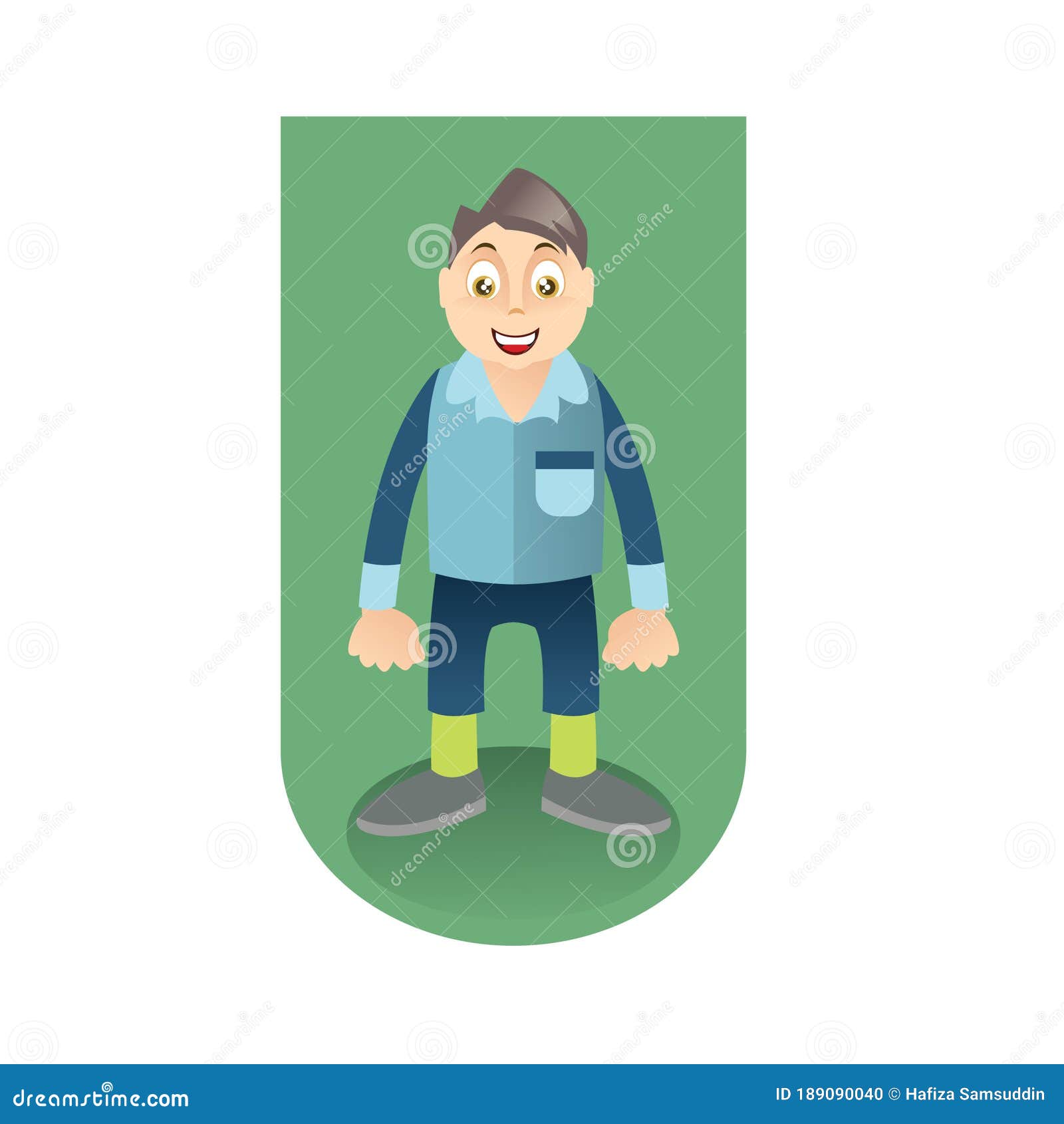 Boy Standing. Vector Illustration Decorative Design Stock Vector ...