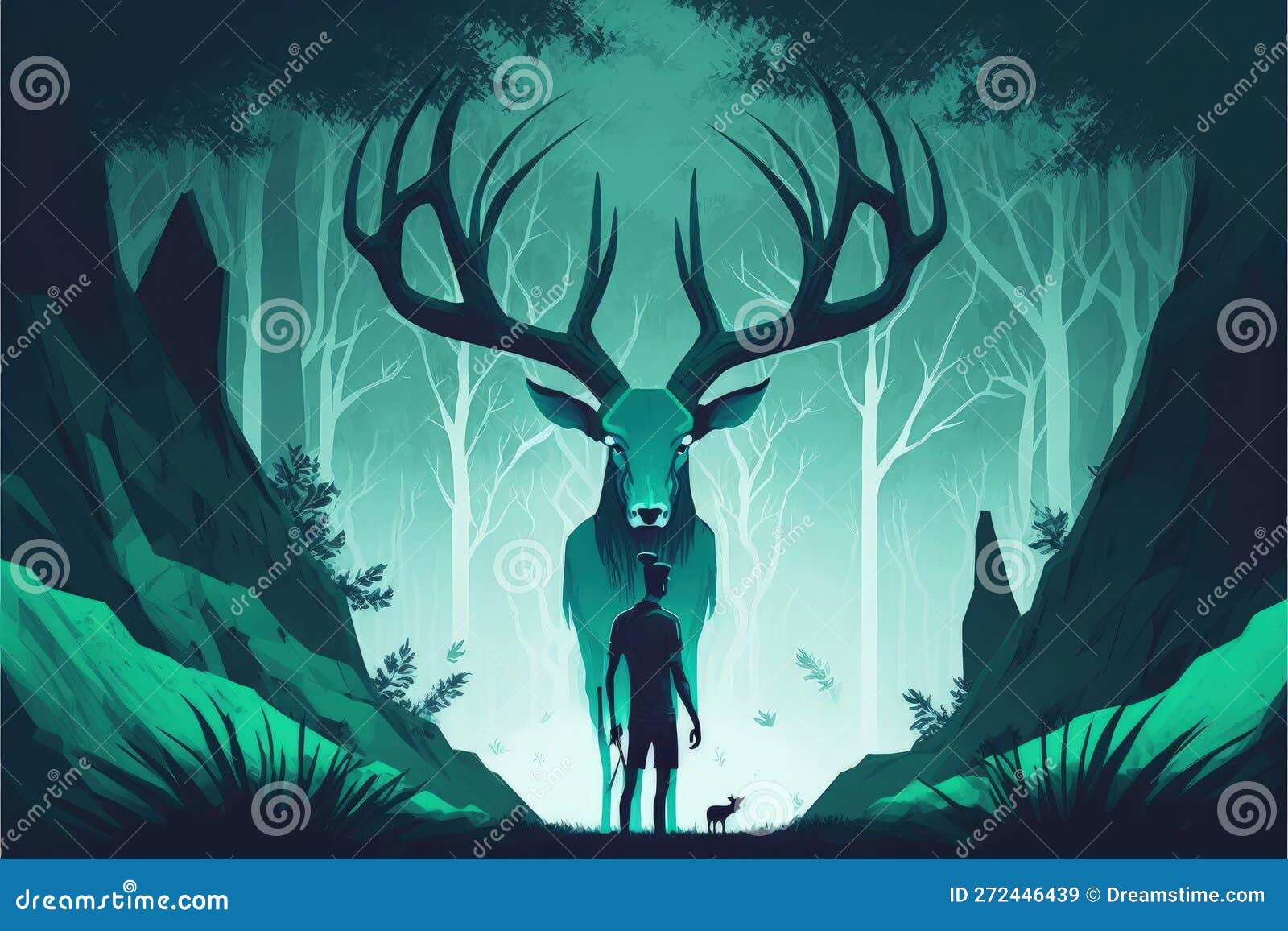 Human With Springbok Head Stock Illustration | CartoonDealer.com #117593674