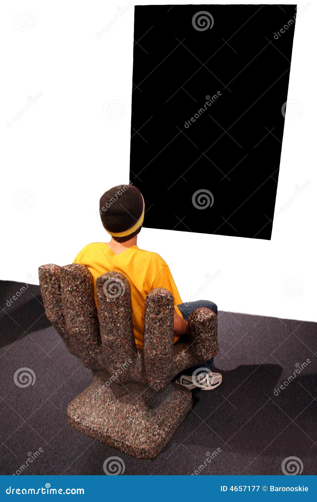 Boy Staring at Black Screen Stock Image - Image of hypnotize, unusual ...