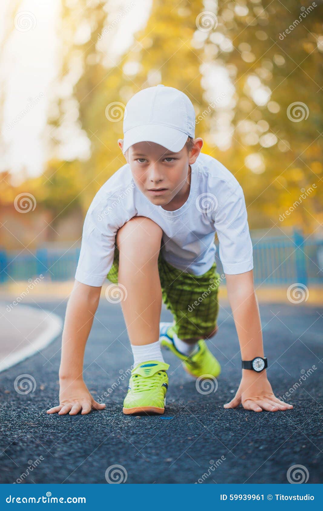 Boy on the Start Ready To Run Stock Image - Image of competition ...