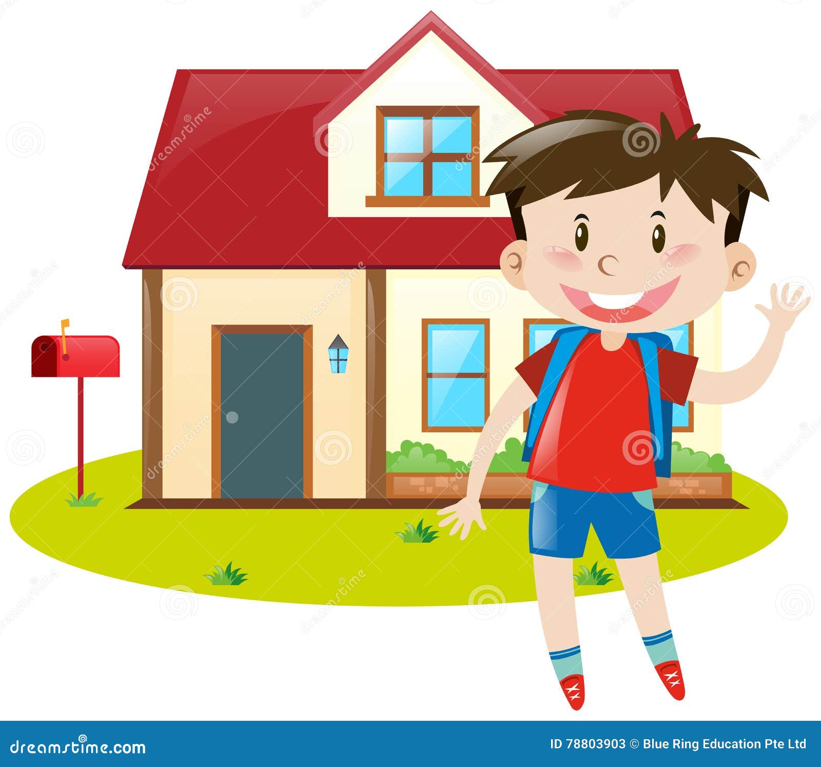Boy staying at home stock illustration. Illustration of clip - 78803903