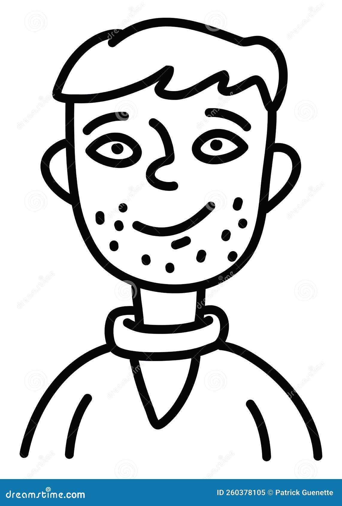 Boy with stubble, icon stock vector. Illustration of sketching - 260378105