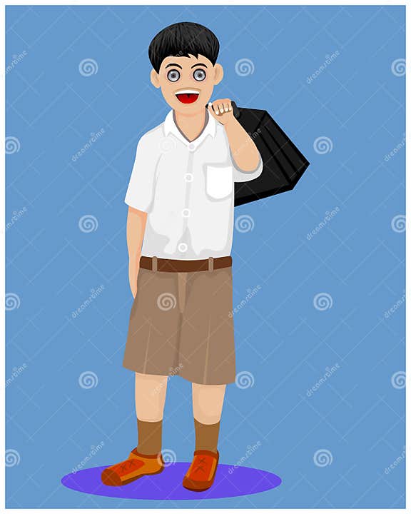 Boy Student on Blue Background Vector Design Stock Vector ...