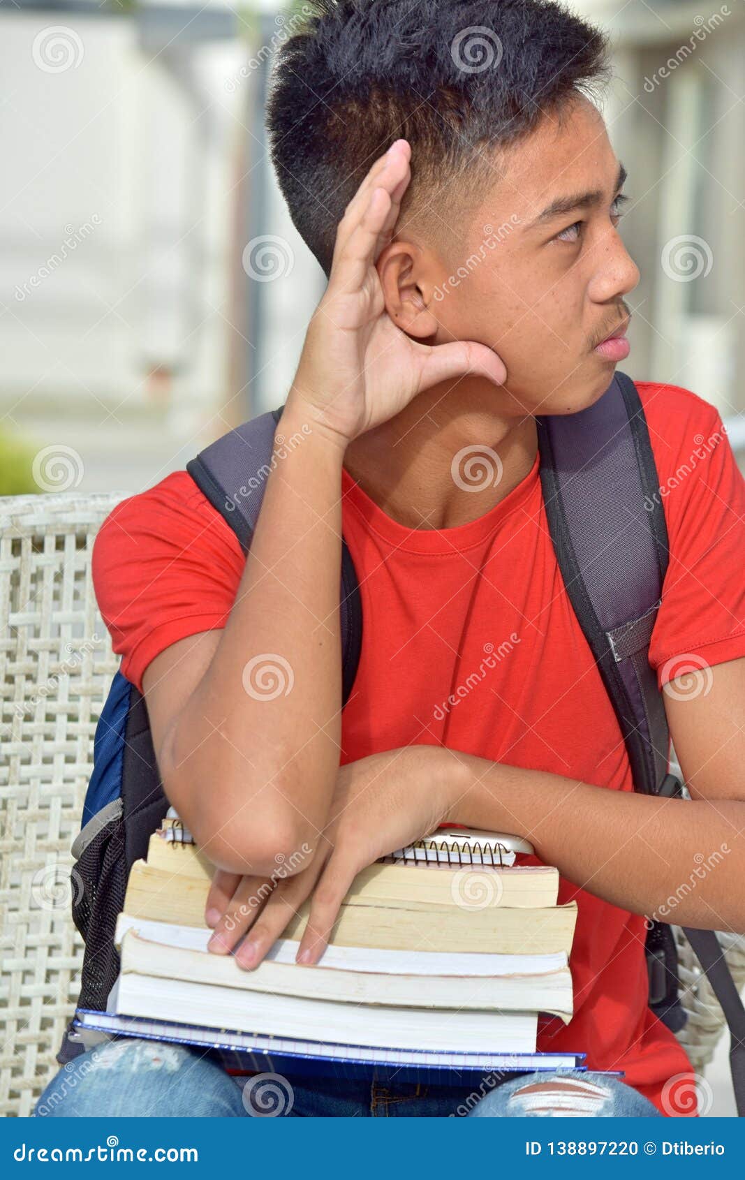 A Boy Student Listening stock photo. Image of pupil - 138897220