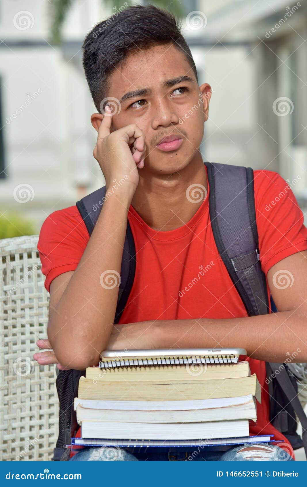 Boy Student Making a Decision with Books Stock Image - Image of decide ...