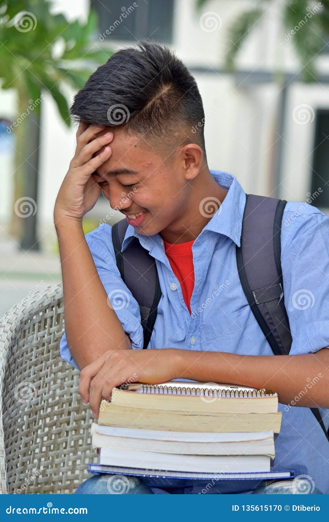Boy Student Portrait with Books Stock Photo - Image of student, text ...