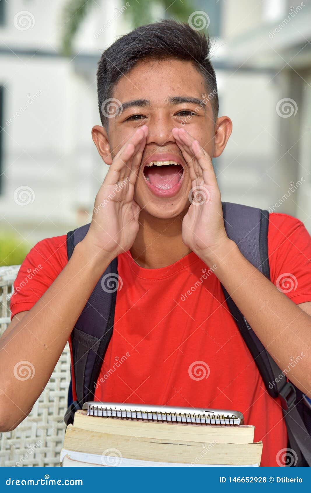 A Boy Student Shouting stock photo. Image of pupil, pupils - 146652928