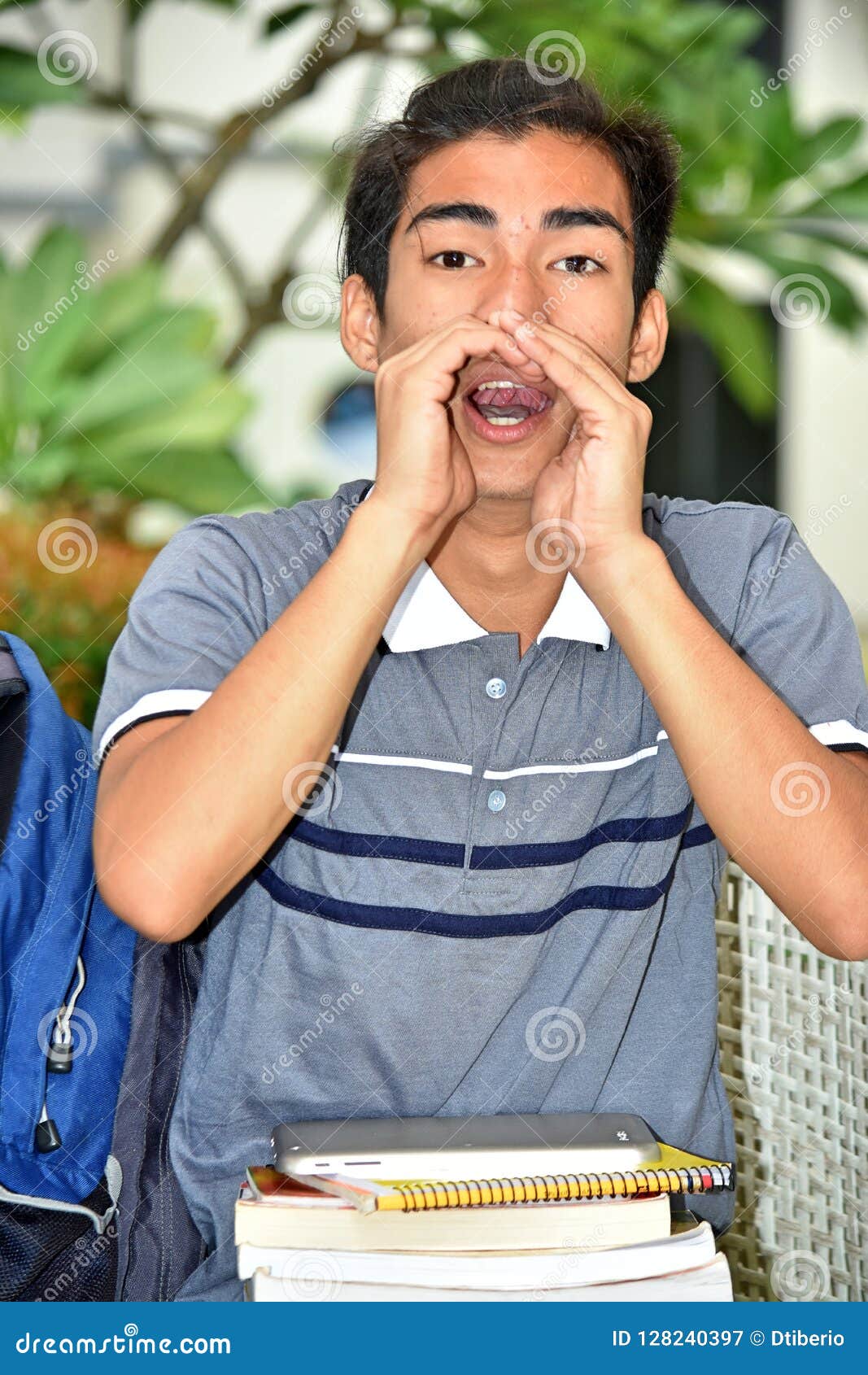Boy Student Shouting with Books Stock Image - Image of loudly, yells ...