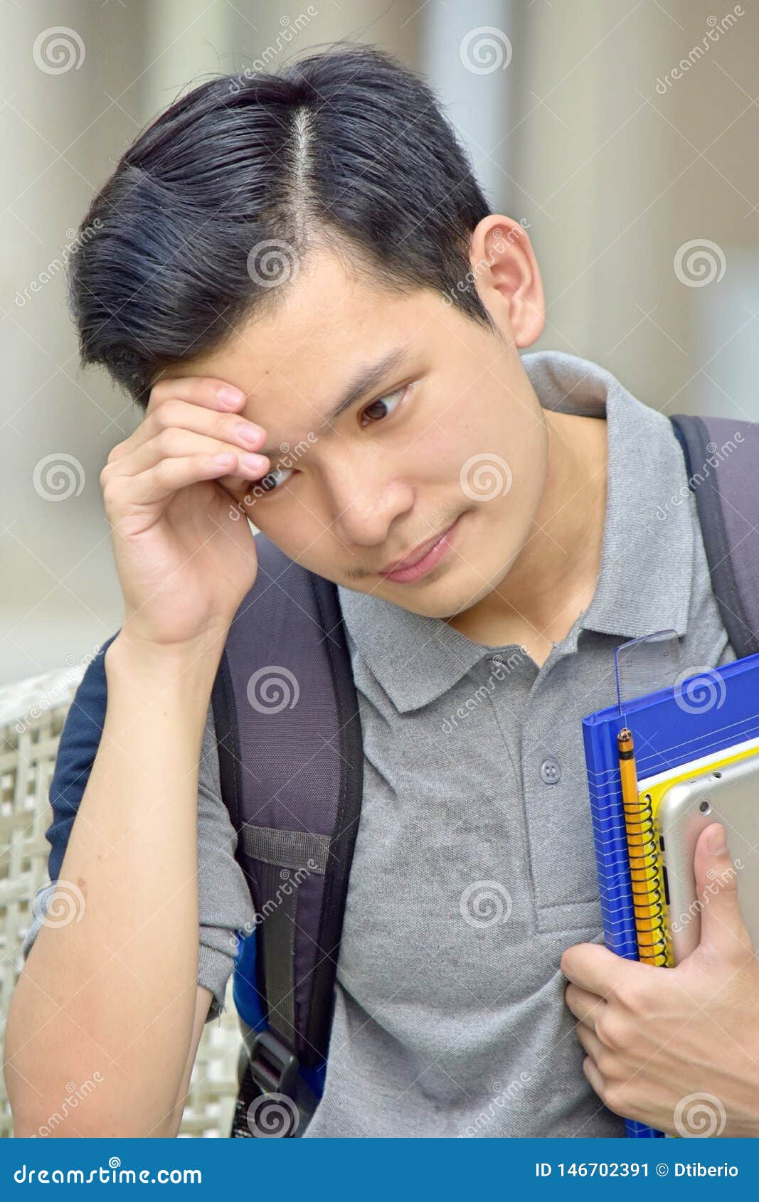Boy Student and Worry stock image. Image of worried - 146702391