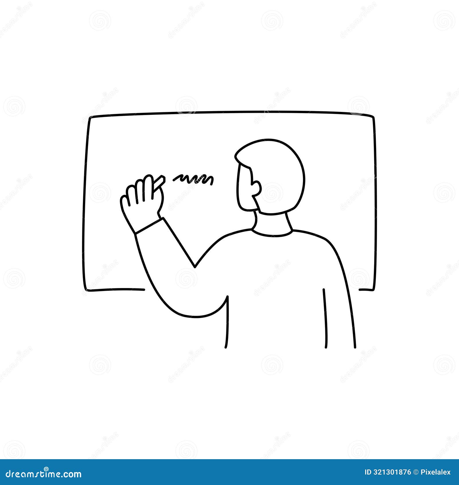 Boy Student Writing Something on the Blackboard Stock Vector ...