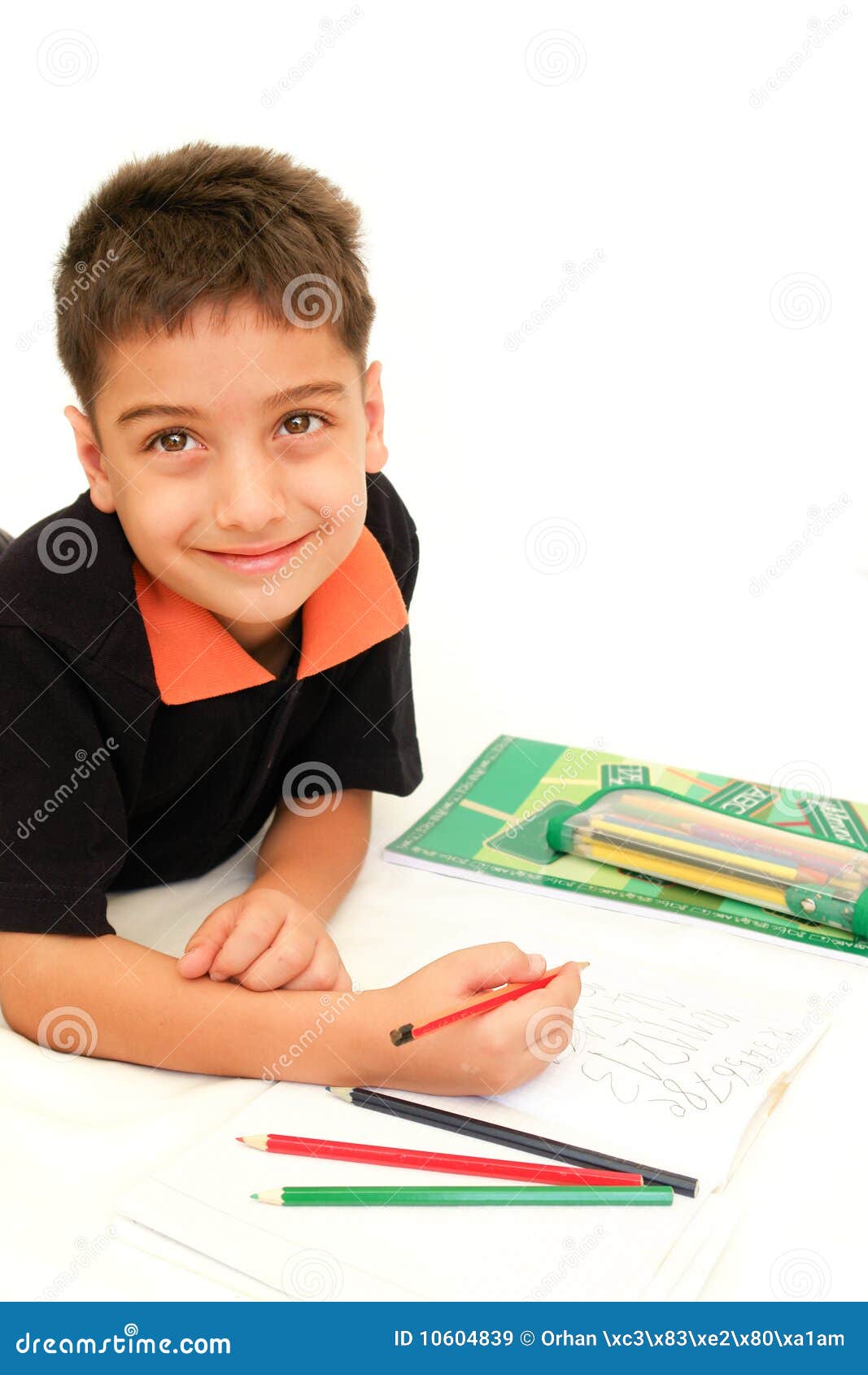 Boy studying stock image. Image of paper, educate, lesson - 10604839
