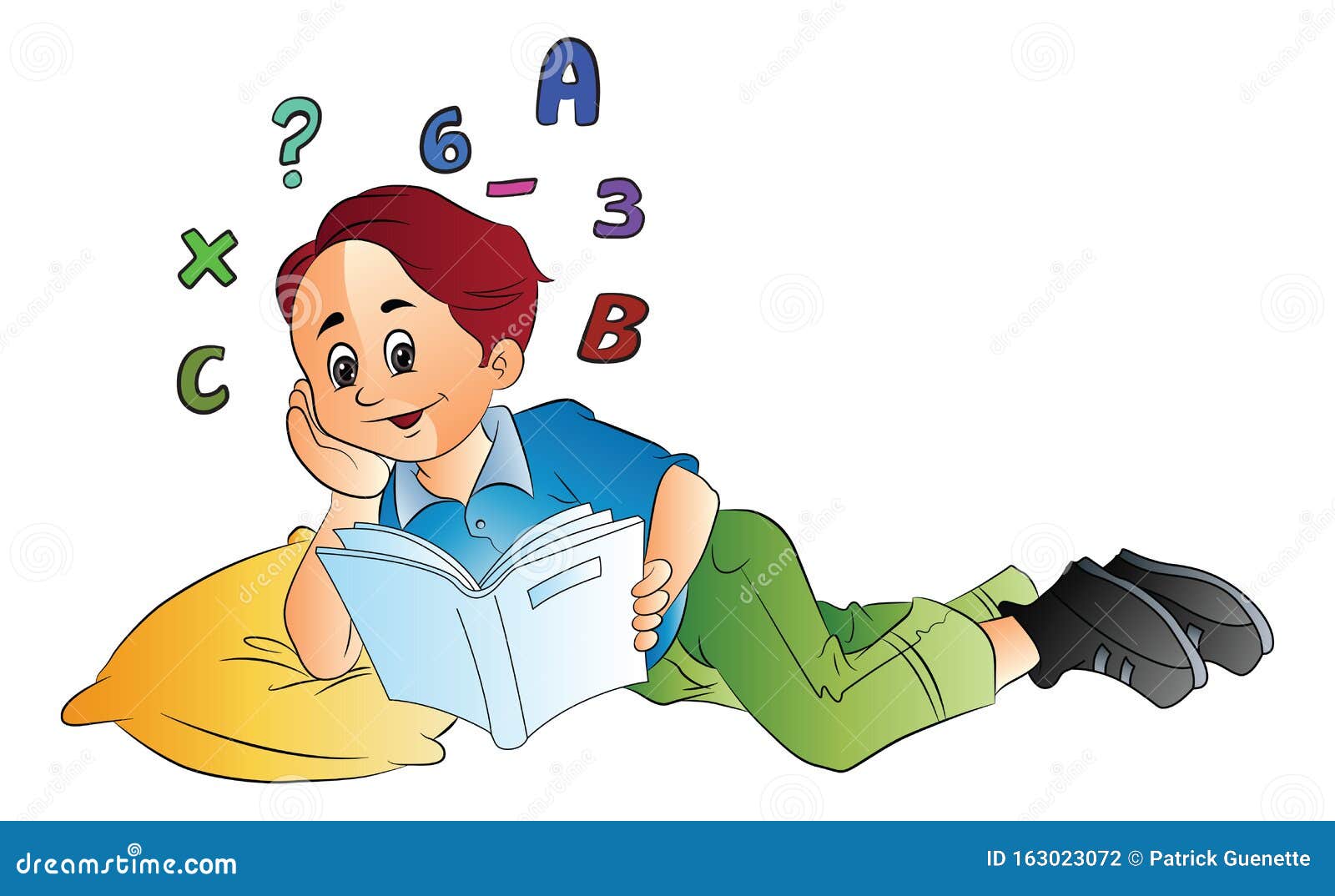 Boy Studying Math, Illustration Stock Vector - Illustration of children ...