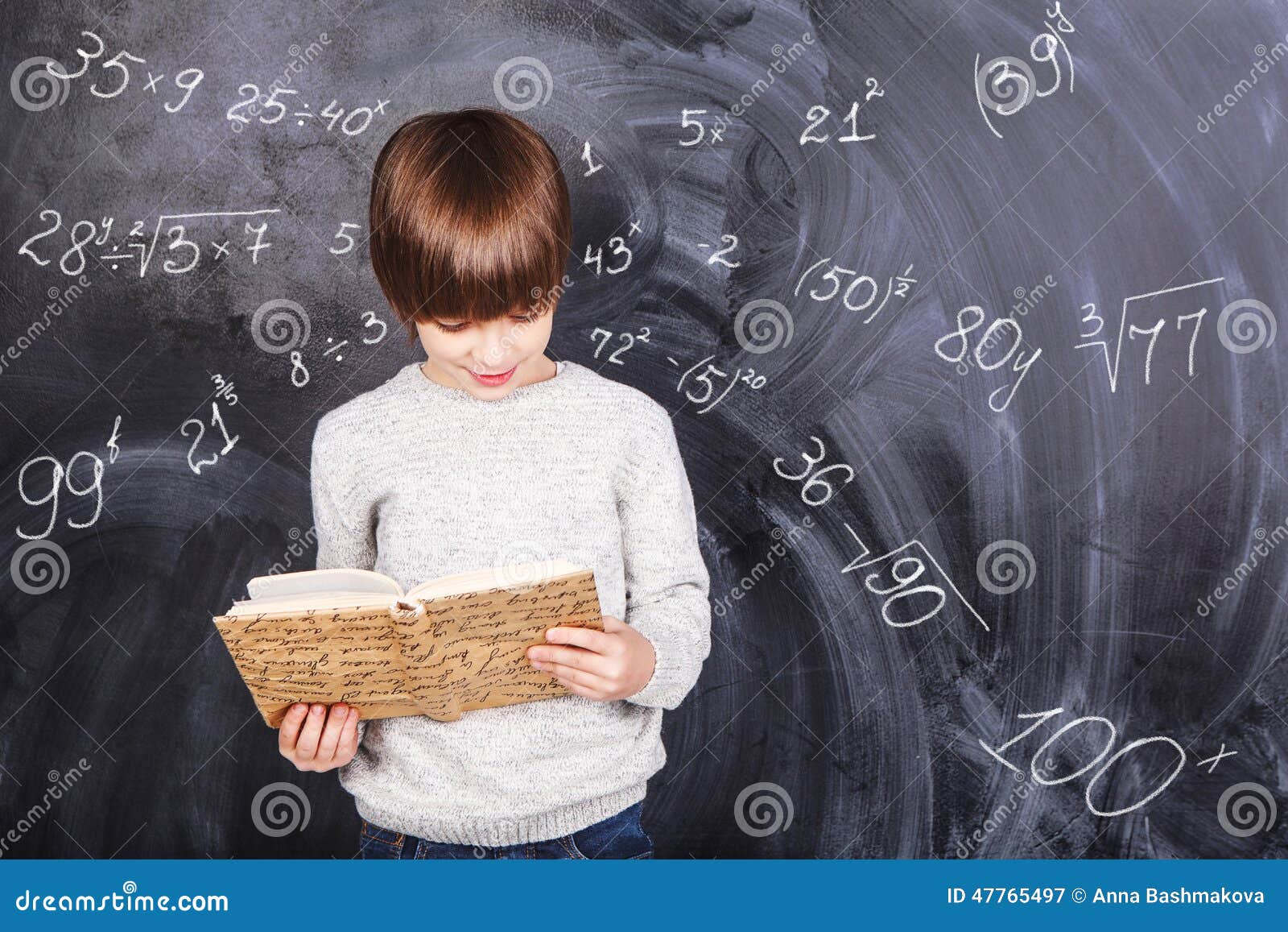 Boy studying mathematics stock image. Image of concept - 47765497