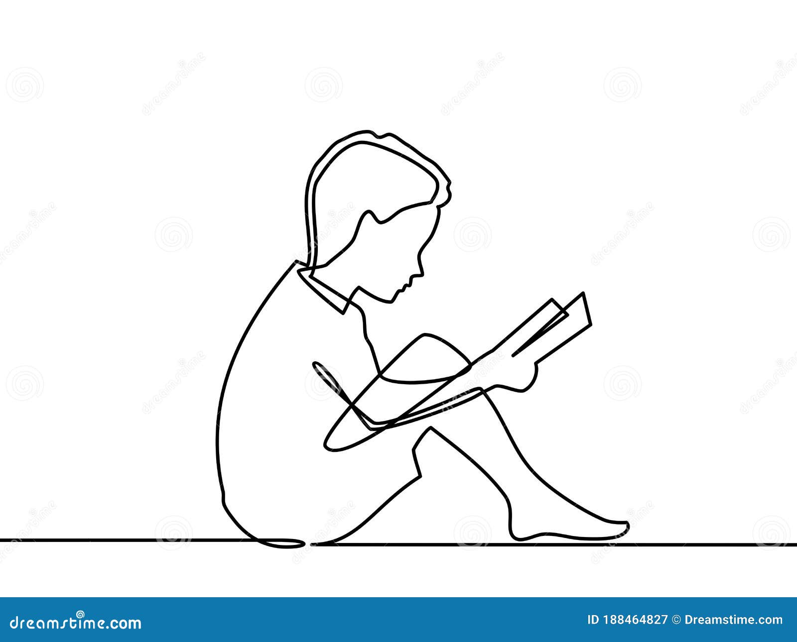 Boy Studying with Reading Book Stock Vector - Illustration of knowledge ...