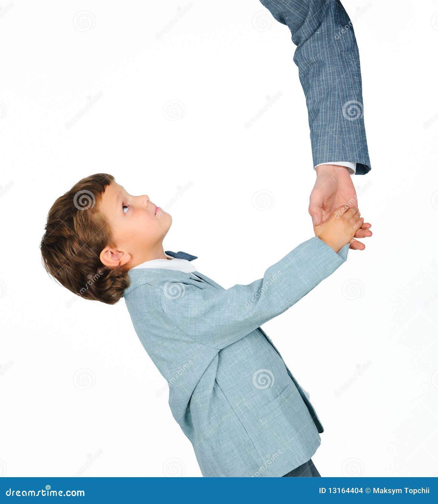 Boy in a Suit Shaking Hands Stock Photo - Image of modern, blue: 13164404