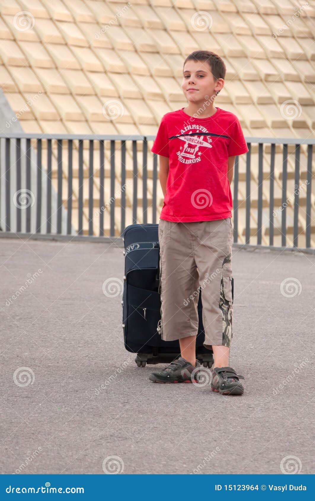 Boy with suitcase stock photo. Image of summer, travel - 15123964