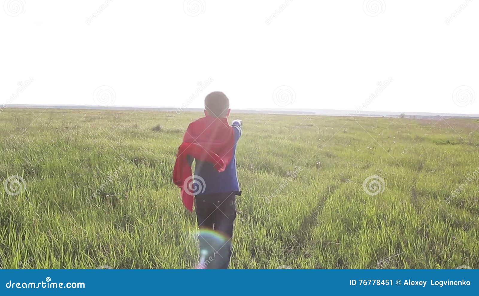 Boy Superhero in a Field at Sunset Stock Video - Video of comics ...