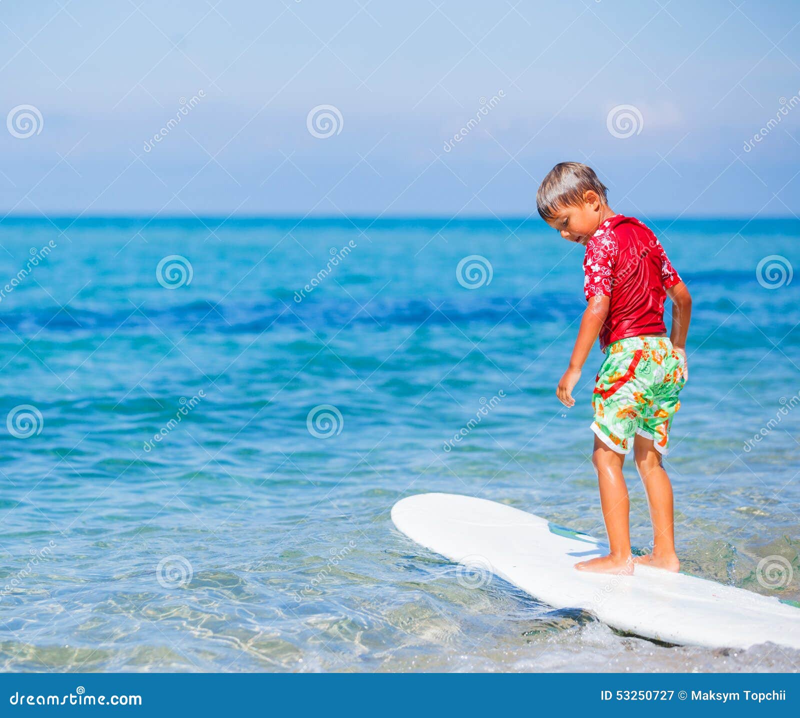 Boy with surf stock image. Image of happy, surfboard - 53250727