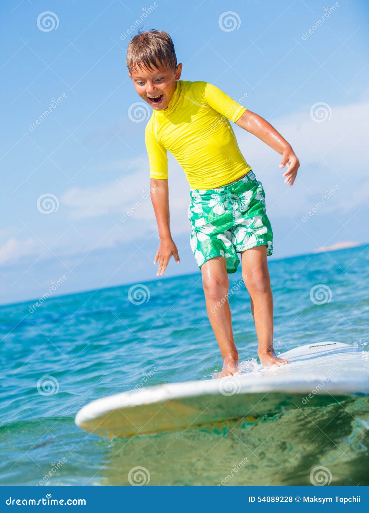 Boy with surf stock photo. Image of happy, splash, enjoyment - 54089228
