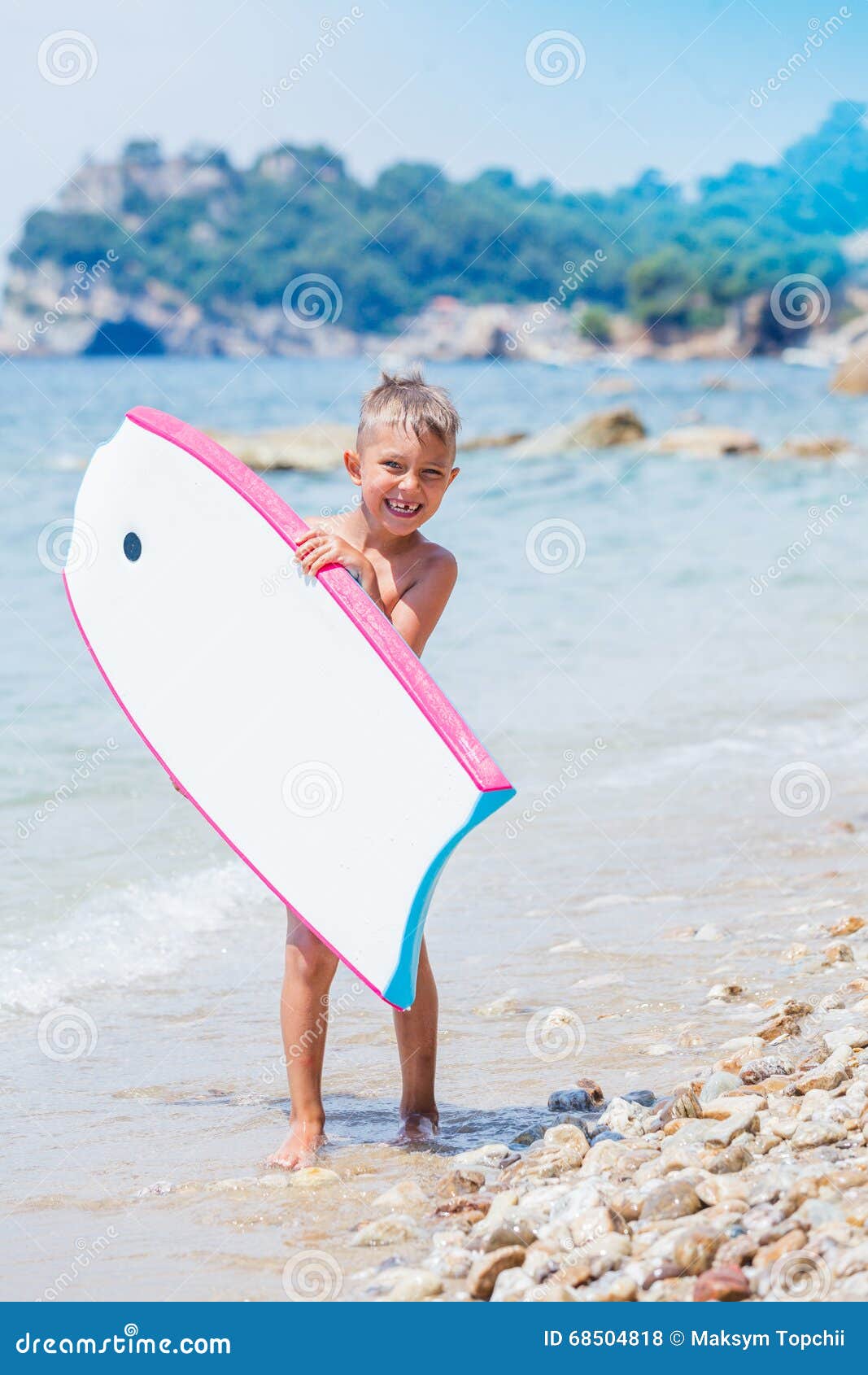 Boy with surf stock photo. Image of happy, splashing - 68504818