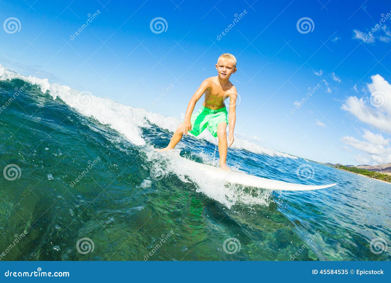 Boy Surfing Ocean Wave stock image. Image of beach, adventure - 45584535