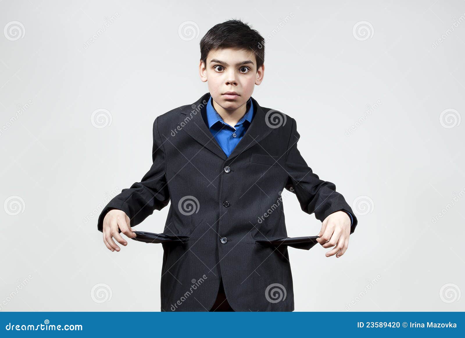 The Boy is Surprised and No Money Stock Photo - Image of caucasian ...