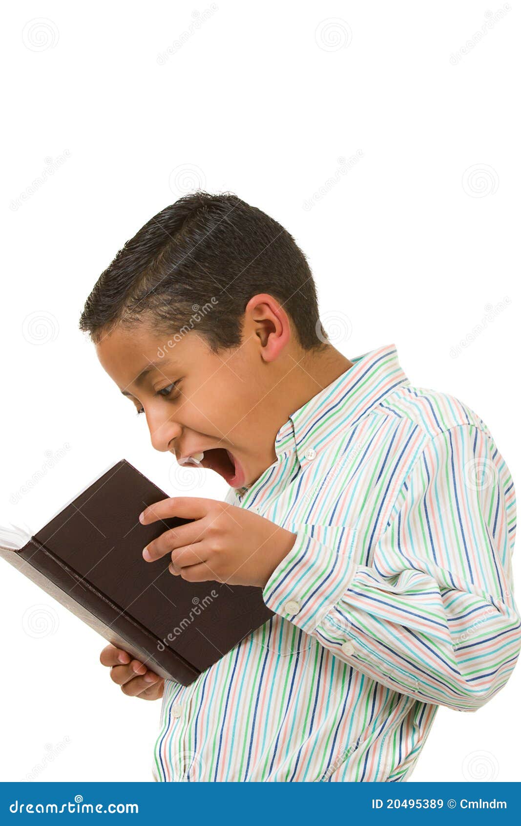 Boy Surprised with Reading Material Stock Image - Image of background ...