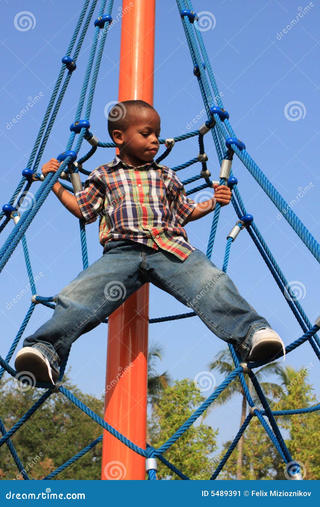Boy Suspended on Ropes stock image. Image of handsome - 5489391