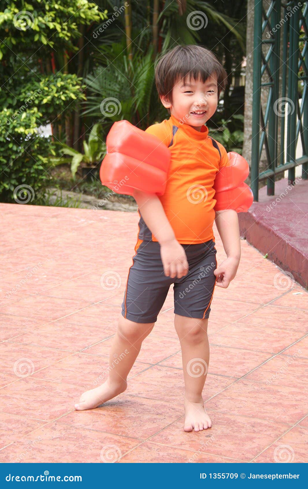Boy with swiming costume stock image. Image of joyful - 1355709