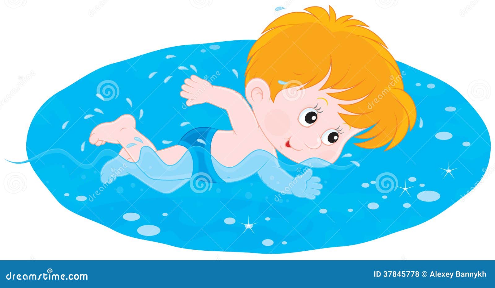 Boy swimming stock vector. Illustration of cartoon, plage - 37845778