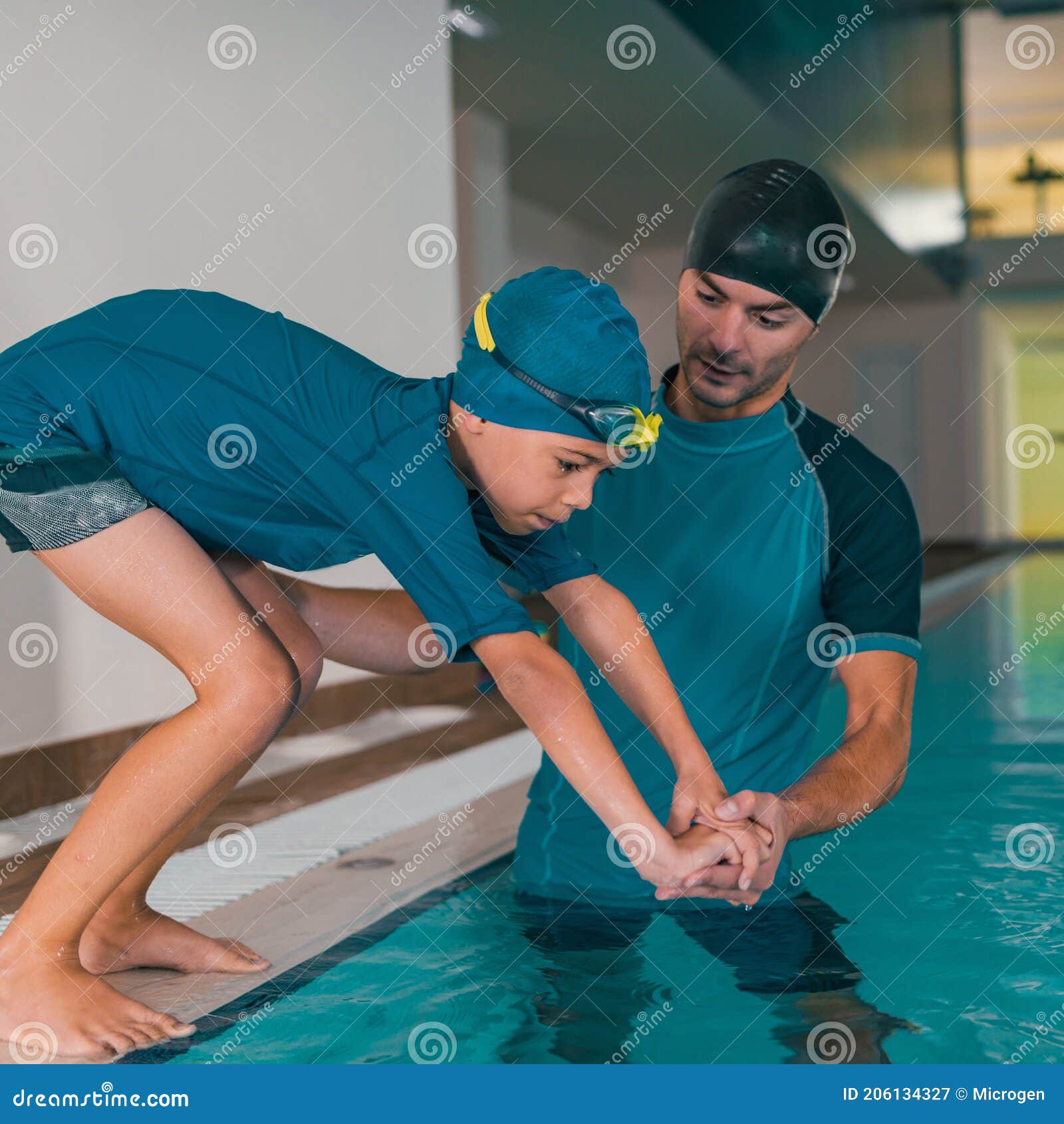 Boy on swimming class stock image. Image of class, exercise - 206134327